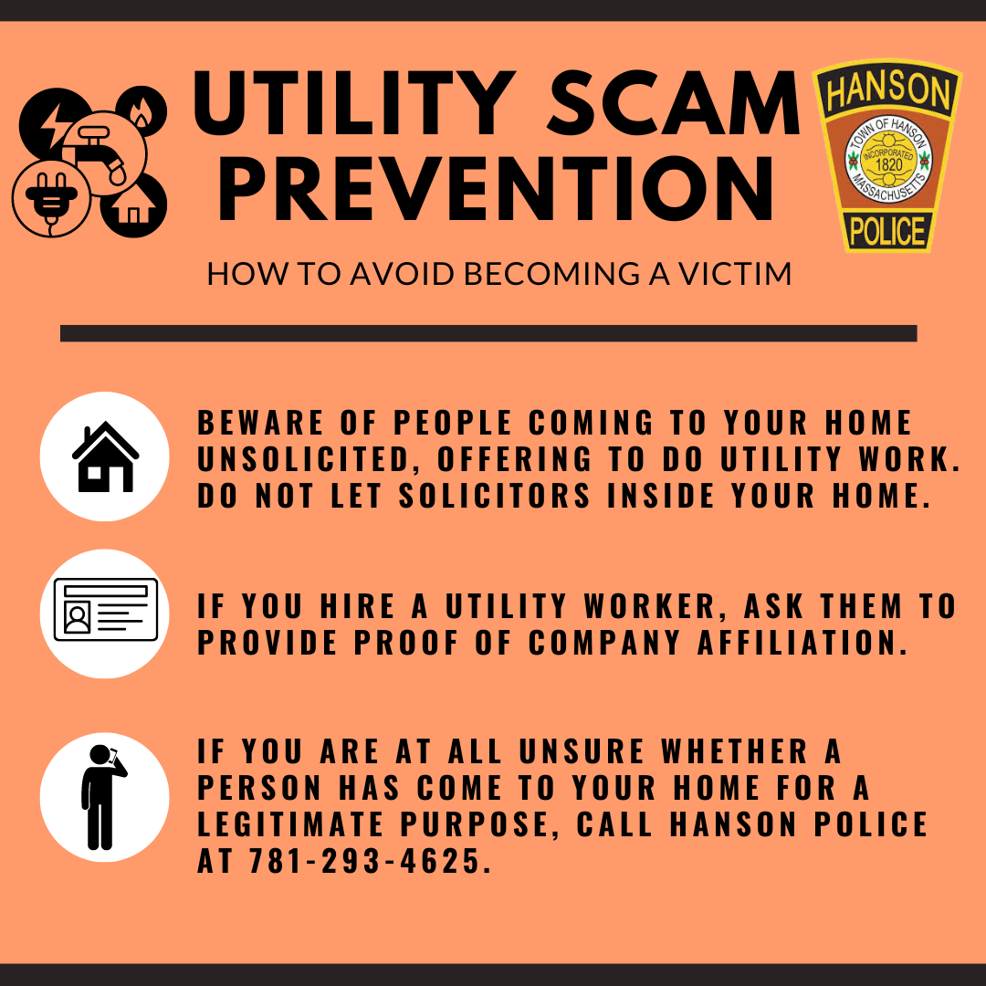 Scam Awareness Series: Utility Scam Safety Tips - Hanson Police Department